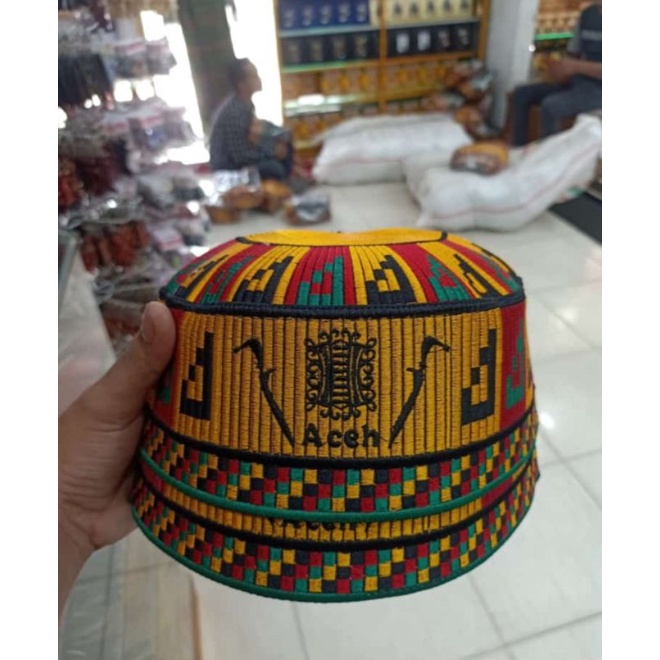 Jual kupiah meukeutop khas Aceh | peci/songkok bordir khas aceh ...