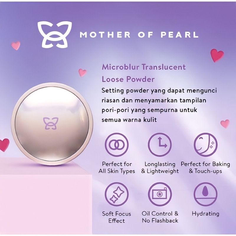 Jual mother of pearl Tasya farasya microblur translucent loose powder ...