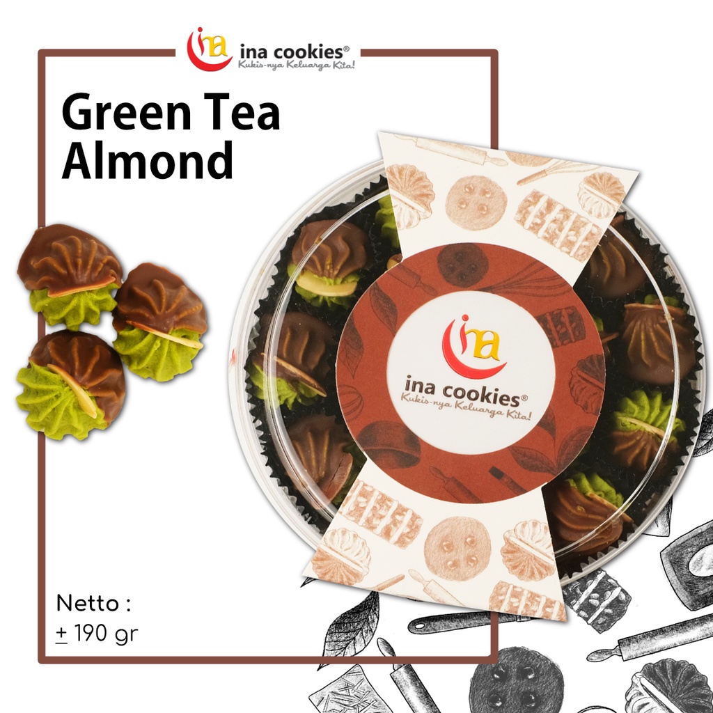 Jual INA COOKIES TOPLES REGULER GREEN TEA ALMOND | Shopee Indonesia
