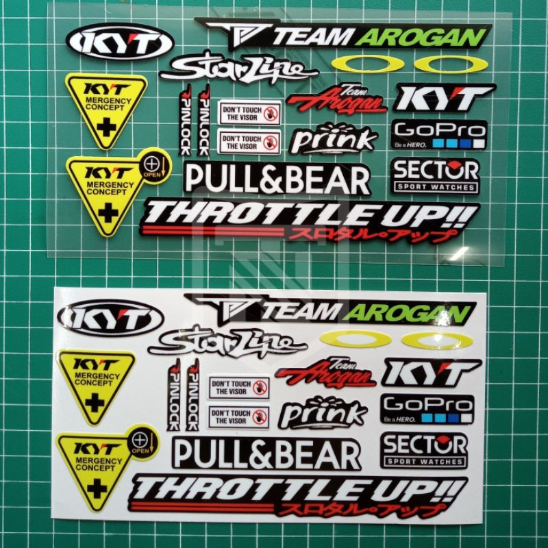 Jual sticker visor helm kyt/pullbear/team arogsan/pinlock/starline/pink ...