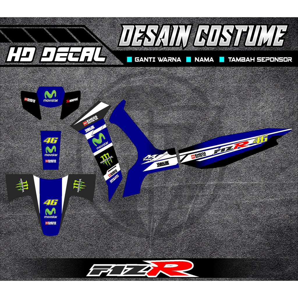Jual decal yamaha F1ZR MOVISTAR full body desain costume | Shopee Indonesia