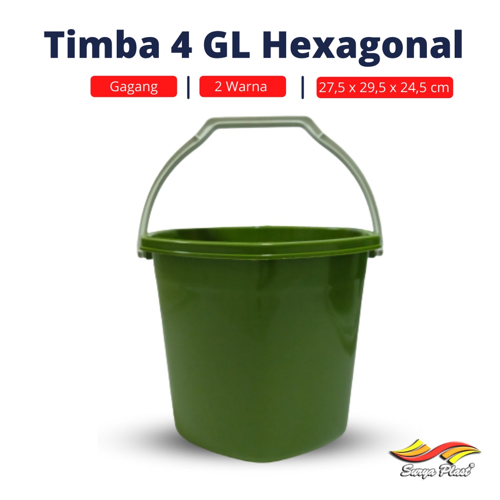 Jual Surya Plast Timba Air Hexagonal | Timba Plastik 4 Galon | Shopee ...