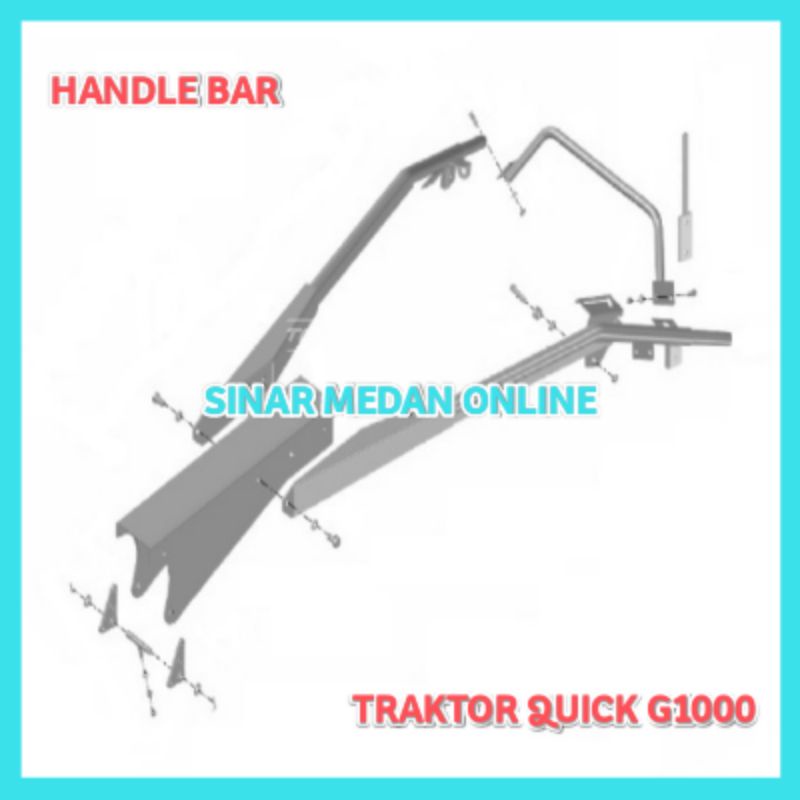 Jual G1000 handle bar traktor quick boxer stang stir handel gagang bar ...