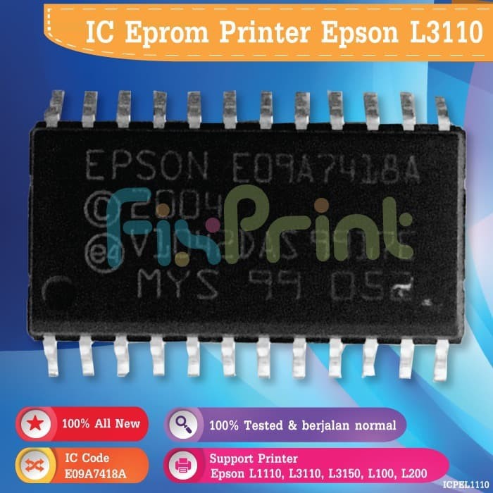 Jual IC E09A7418A Power Mainboard Printer Epson L1110 L3110 L3150 L100 L200 FPJNew1393 | Shopee ...