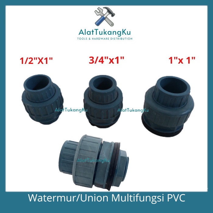 Jual Watermur PVC Multifungsi 1" 3/4" 1/2"/Water Mur Union Sok Pompa ...