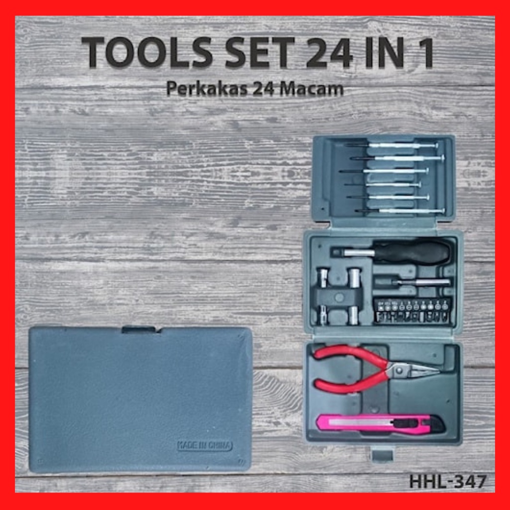Jual TOOLS BOX 24IN1 perkakas obeng set lengkap hand tools perlengkapan ...