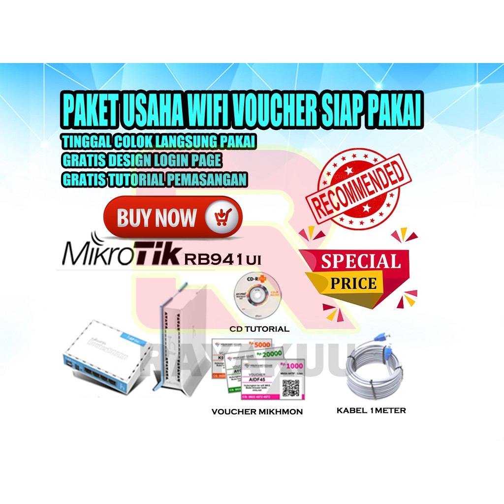 Jual Mikrotik Rb941ui-2Nd Paket Usaha Wifi Voucheran Full setting Siap ...