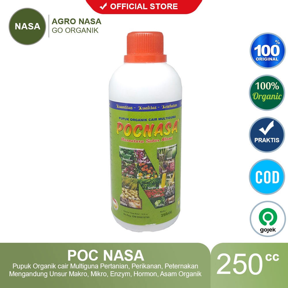 Jual POC NASA 250cc Pupuk Organik Cair Multiguna Untuk Tanaman, Perikanan dan Hewan ternak ...