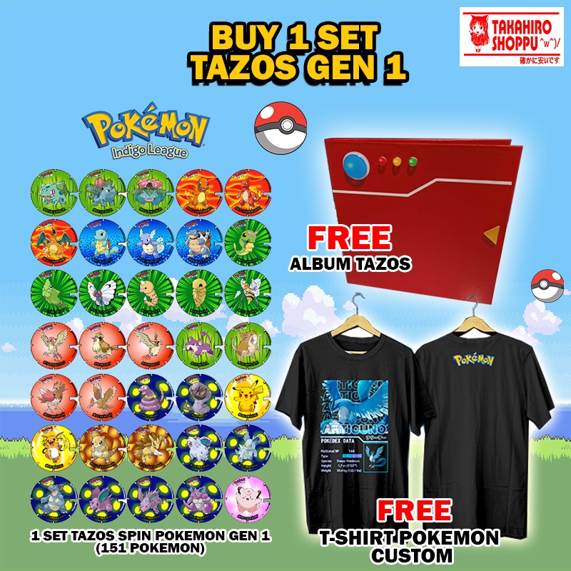Jual Tazos / Tajos Spin PVC Pokemon Indigo League (Pokemon Gen 1) atau ...