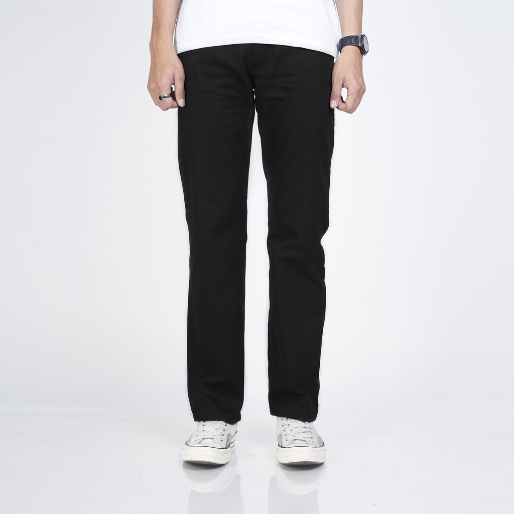 Jual Volkvog Jeans Celana Panjang Chino Genova Pria Slim Straight Hitam ...
