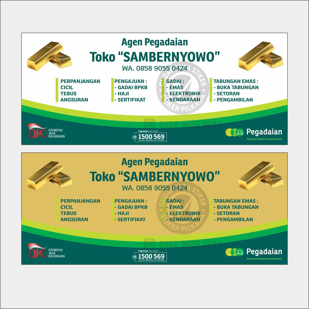 Jual BANNER AGEN PEGADAIAN (CUSTOM NAMA AGEN TULIS DI CHAT/CATATAN ...