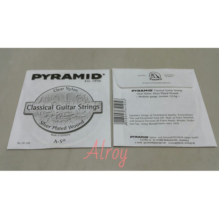Jual Senar Gitar Classic Pyramid No 5 (Note A) Ori Germany | Shopee ...