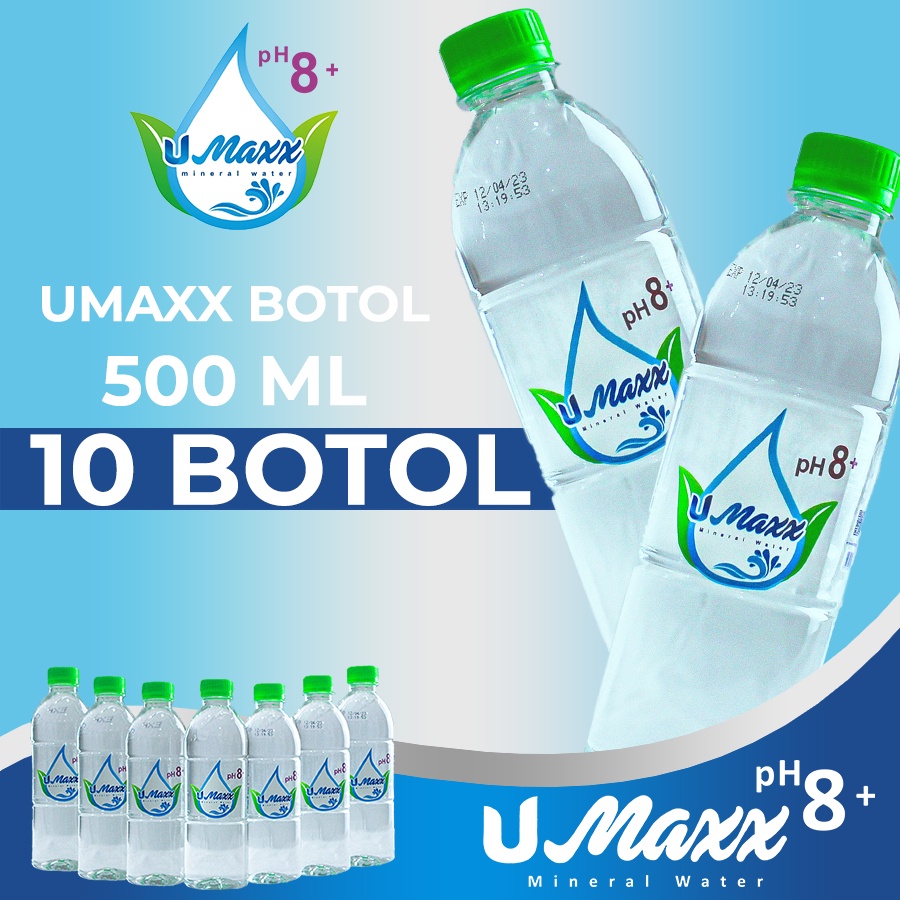 Jual Umaxx Mineral Water pH8+ Botol 500 ML (10 Botol) | Shopee Indonesia