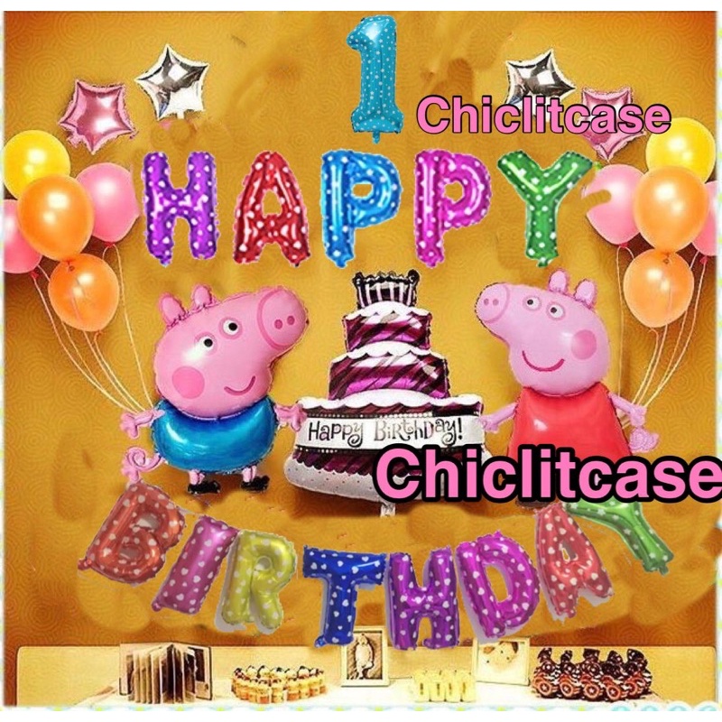 Jual Set paket balon peppa pig ultah birthday anak | Shopee Indonesia