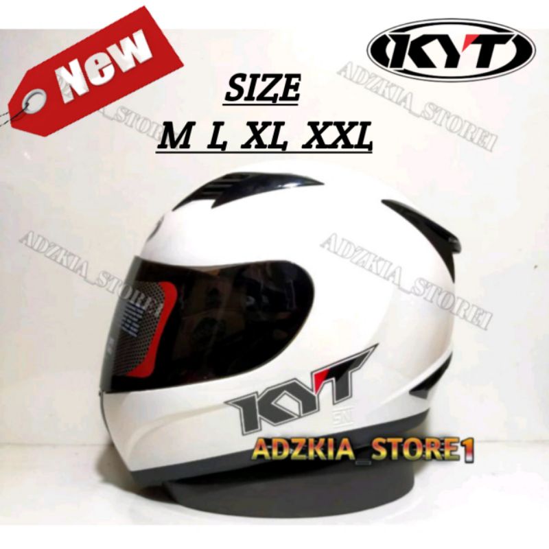 Jual HELM KYT R1O POLOS PUTIH | HELM FULL FACE | READY SIZE JUMBO XXL | Shopee Indonesia
