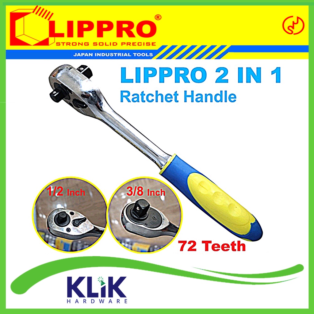 Jual LIPPRO Gagang Ratchet 1/2 + 3/8 Inch 2-in-1 Stang Kunci Shock Sock Sok Rachet | Shopee ...