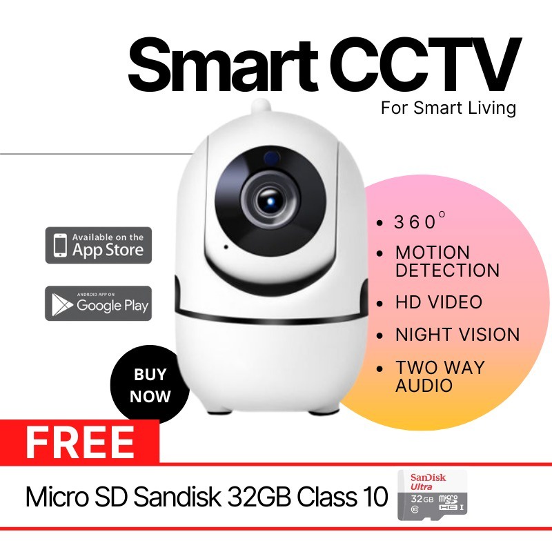 Jual Smart CCTV 360 Smart IP Camera CCTV WIFI Night Vision Pan Tilt ...