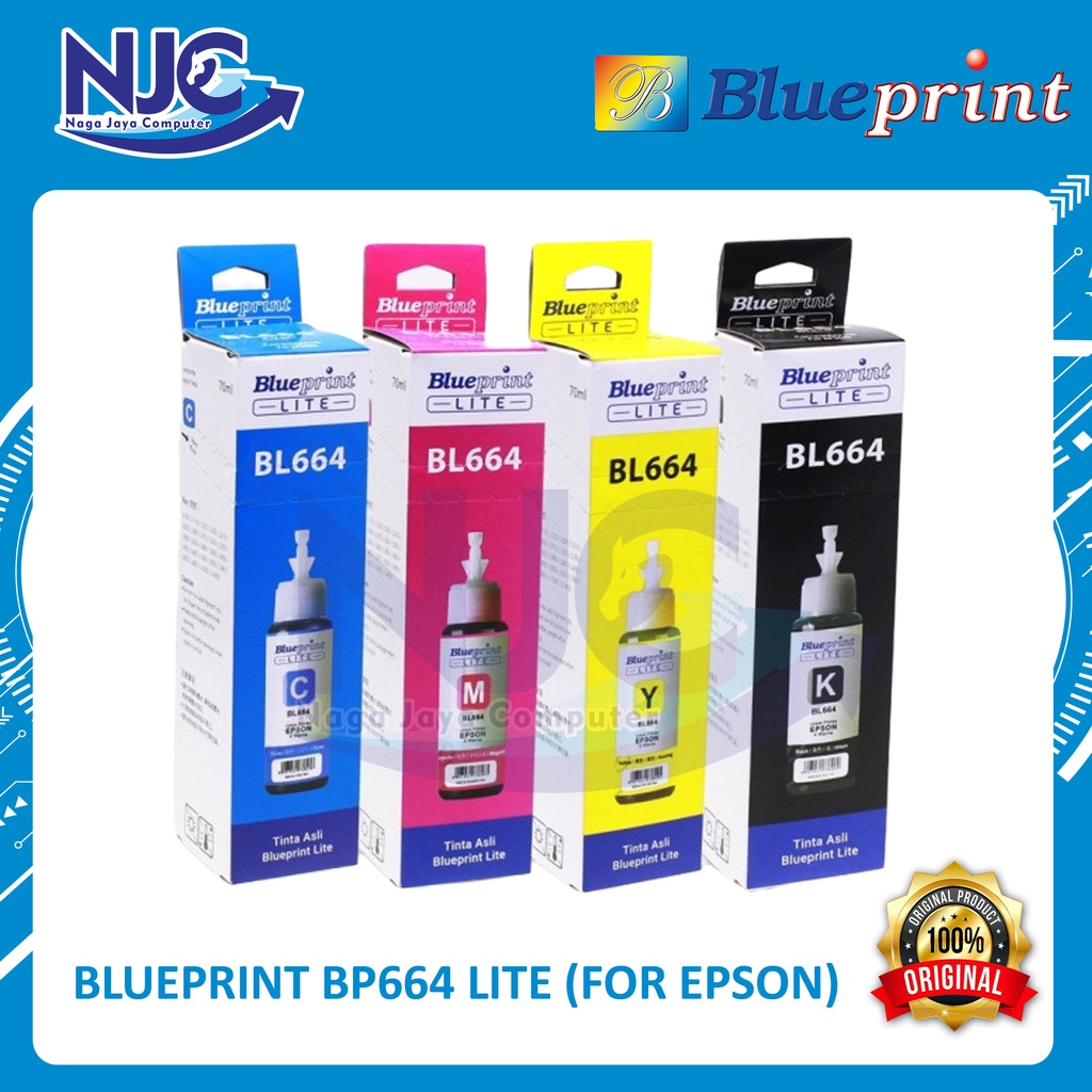 Jual TINTA EPSON BLUEPRINT LITE 664 FOR PRINTER EPSON L120 , L350 - 70ml | Shopee Indonesia