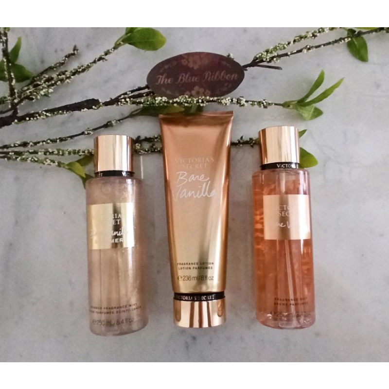 Jual VICTORIA SECRET BARE VANILLA BODY MIST & VS BARE VANILLA SHIMMER ...