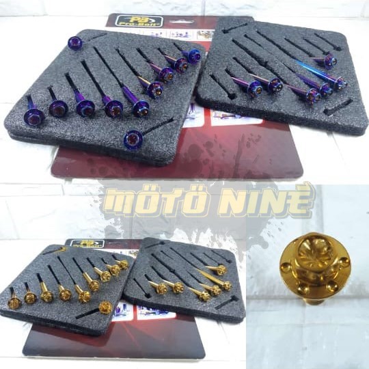 Jual Baut Blok Cvt Probolt Thailand Flower Gold - Blue Honda Beat Scoopy Vario Fi Spacy Full Set ...