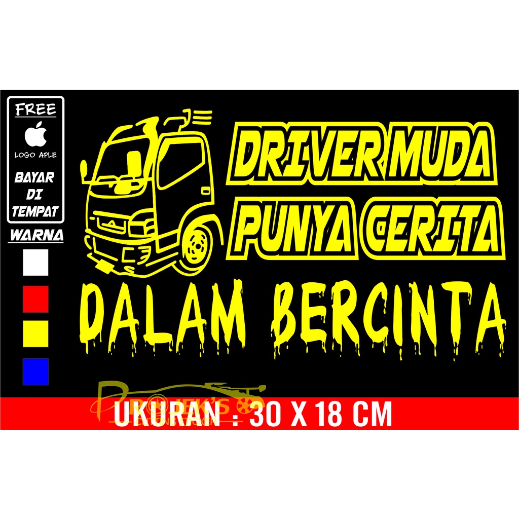Jual Stiker Tulisan Kata kata Driver Muda Punya Cerita | Shopee Indonesia