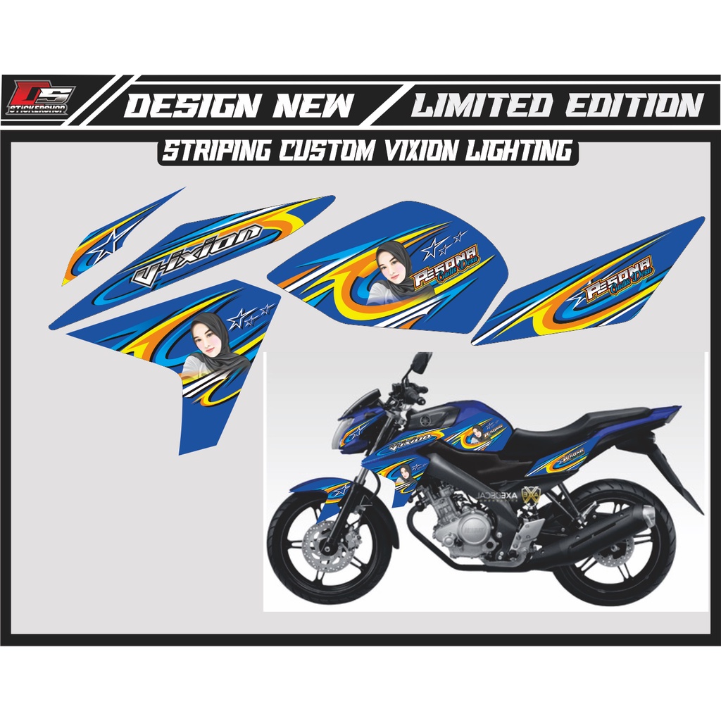 Jual striping yamaha vixion nvl/striping custom vixion warna biru ...