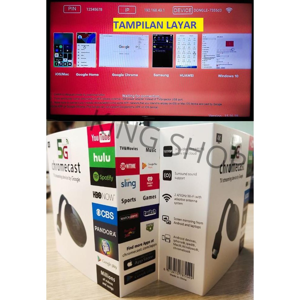 Jual GOOGLE CHROMECAST 5G CHROME CAST GOOGLE 4K HDMI STREAMING WIFI ...