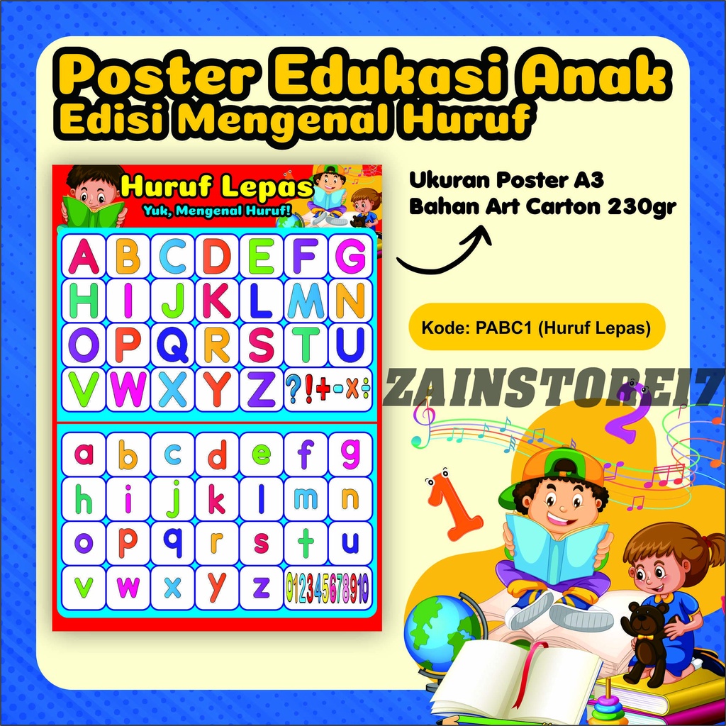 Jual Poster Edukasi Anak - Mengenal Huruf / Poster Alfabet / Alphabet ...