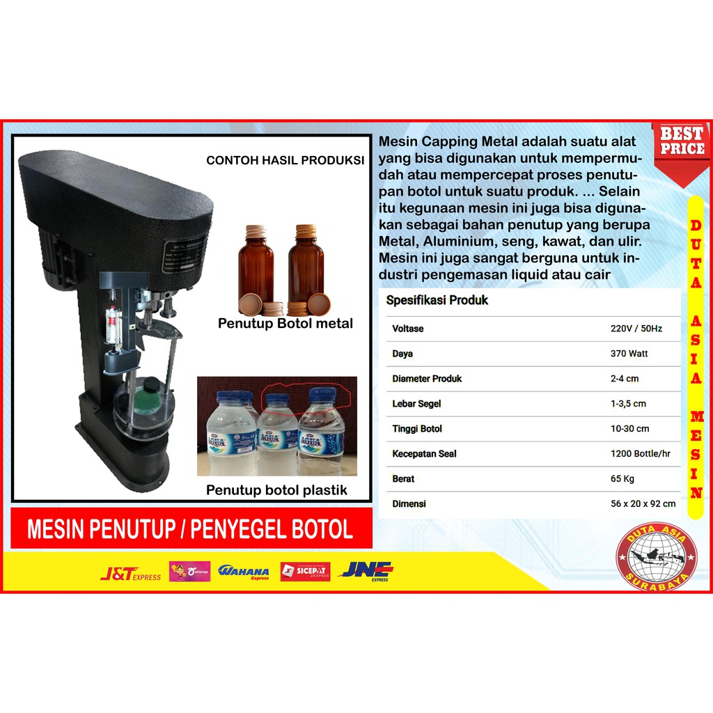 Jual MESIN LOCKING & CAPPING/ MESIN PENYEGEL DAN PEN7700UTUP BOTOL ...