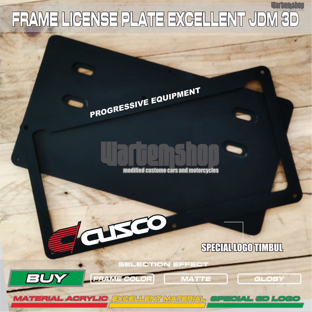 Jual FRAME LICENSE PLATE CUSTOME UNIVERSAL JDM AND USDM 3D CUSCO ...