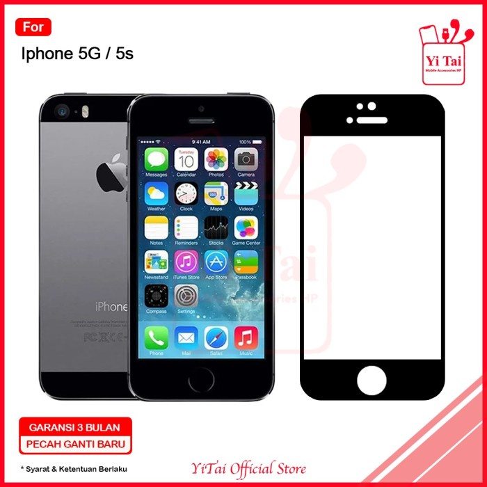 Jual YI TAI - Tempered Glass Full Lem Glass For Iphone 5 5G 5S Iphone 6 6G 6S | Shopee Indonesia