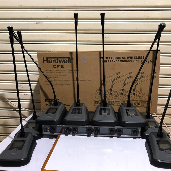 Jual MIC MEJA WIRELESS CONFERENCE HARDWELL CF-8 ORIGINAL (8 MIC MEJA ...