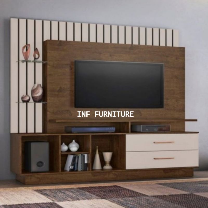 Jual backdrop tv lemari tv bufet tv paket back drop mewah jati ...