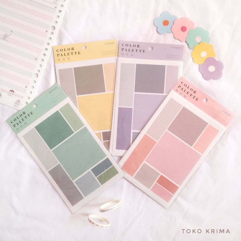 Jual Stiker Set Sticker Pack Color Palette Kotak dan Bulat | Shopee ...