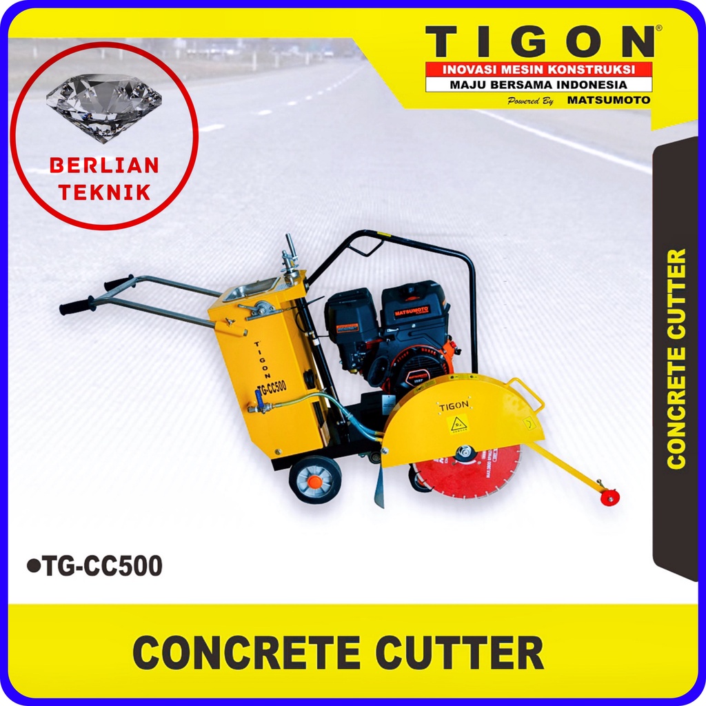 Jual Concrete Cutter Potong Aspal Tigon TG-CC 500 + Mesin Bensin 18 HP ...