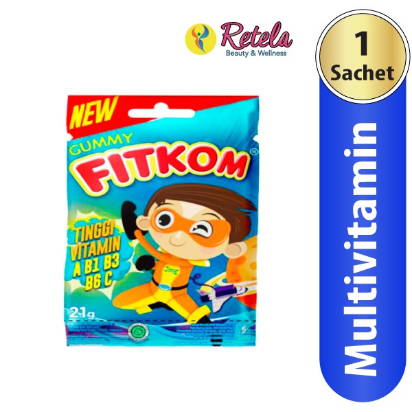 Jual Fitkom Gummy Box Biru | Suplemen Multivitamin Anak, Vitamin A, B ...
