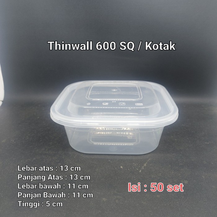 Jual Thinwall / Food Container 600 Kotak / SQ isi 50 set | Shopee Indonesia
