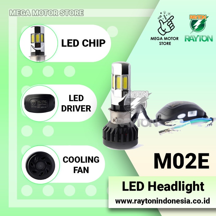 Jual Lampu Motor RAYTON RTD M02E LED 6 Sisi 35 Watt Headlamp LED ...