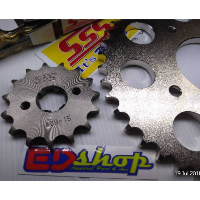 Jual Gear 428 SSS dpn+Blkg SONIC VERZA GL PRO MEGAPRO MAX NMP CB150 CBR CB100 NEOTECH PRIMUS GER ...