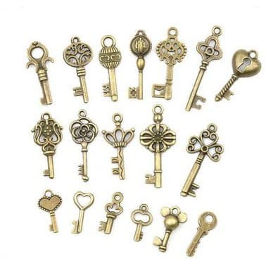 Jual Antique Key Pendant - Liontin Antik Bentuk Kunci (18pcs) | Shopee ...