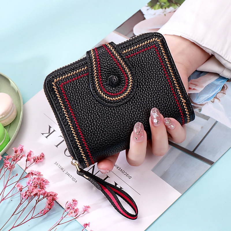 Jual DOMPET LIPAT KECIL WANITA KULIT JERUK HITAM LEPINE WA150B5 KOREA ...
