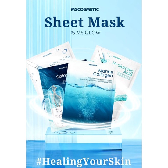 Jual Sheet Mask Ceramide/Colagen/Salmon/Retinol/Hyaluronic II MS GLOW ...