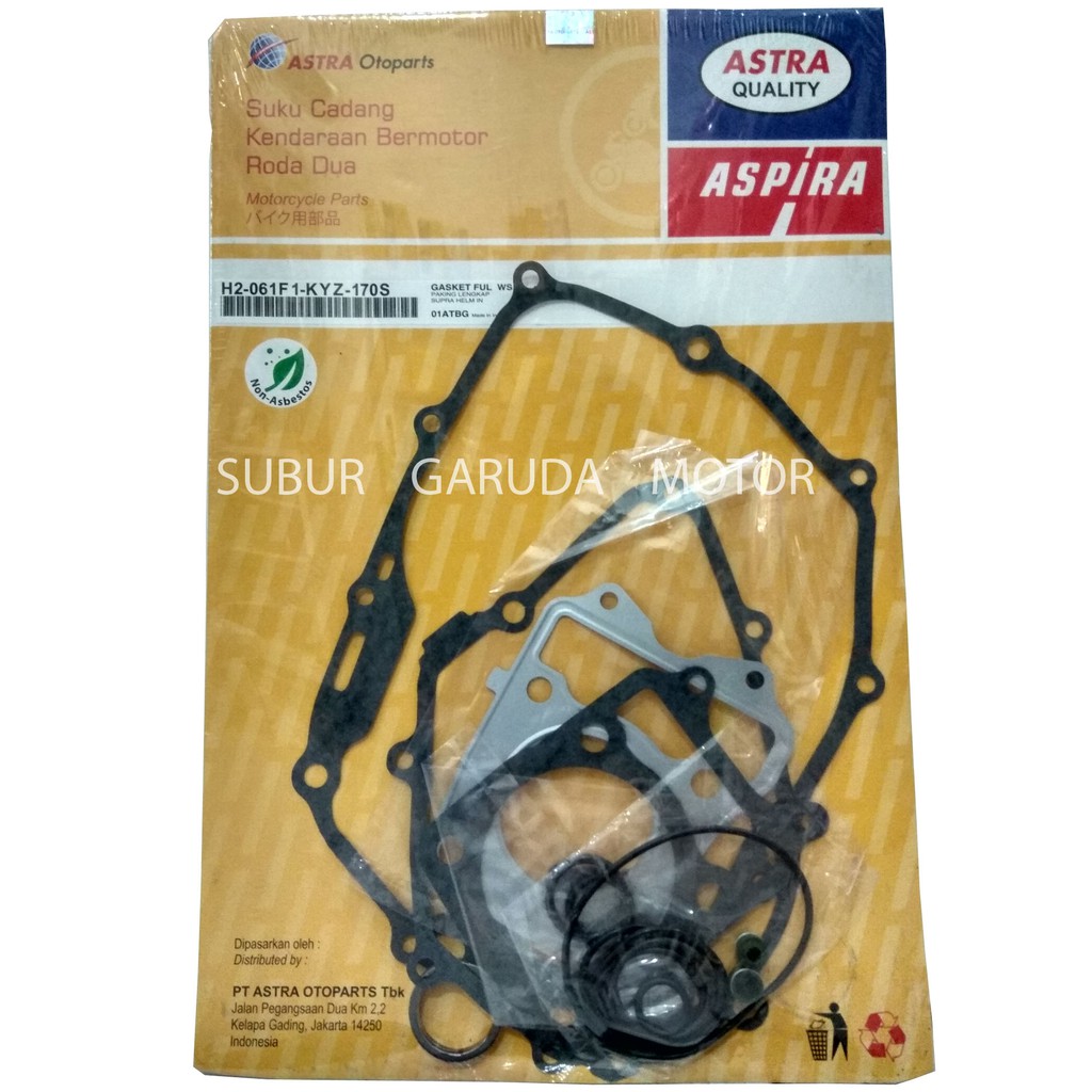 Jual PAKING GASKET FULL SET SUPRA X 125 HELM IN SUPRA X 125 PGM FI MERK ASPIRA KUALITAS ORISINIL ...