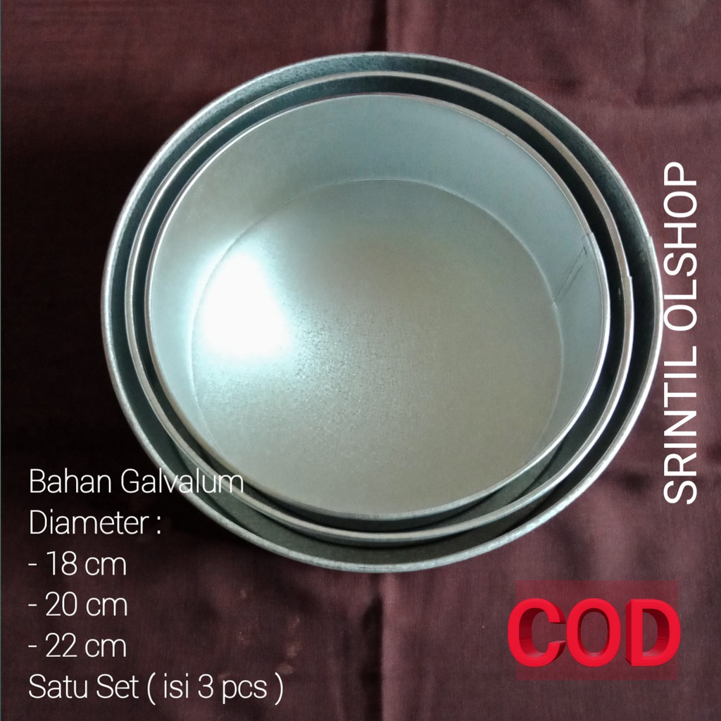 Jual Loyang Bulat Set Loyang Bulat Susun Isi Pcs Tinggi 7 cm Galvalum ...