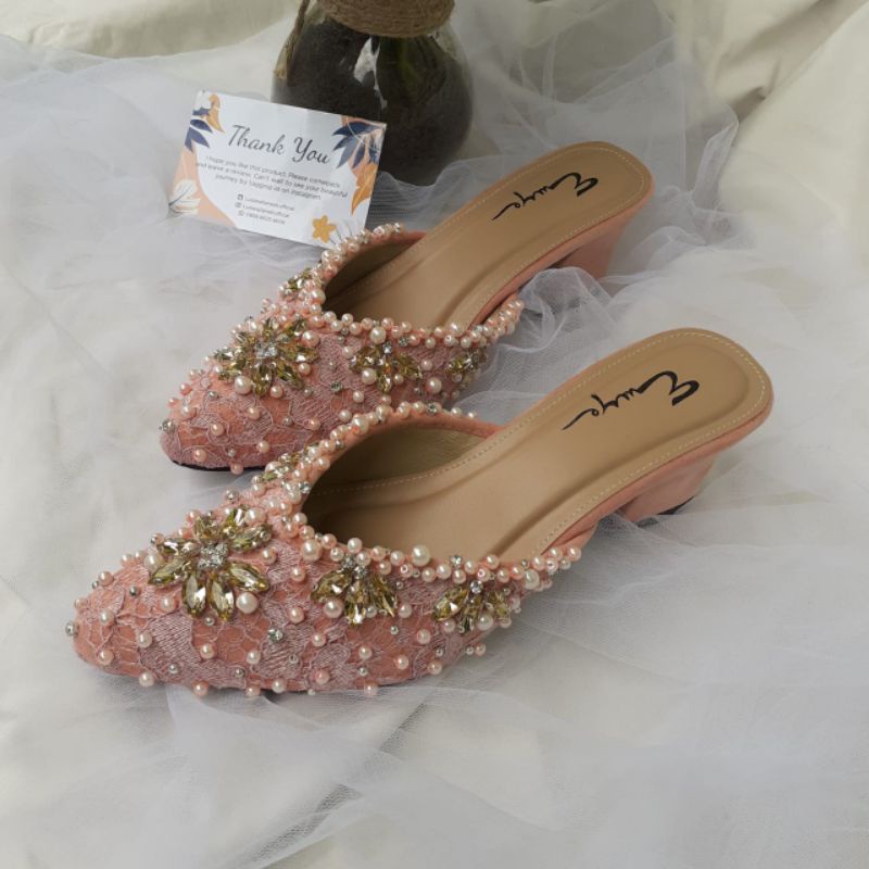 Jual LEE_YUJIN I heels Sepatu payet pengantin wanita wedding shoes ...