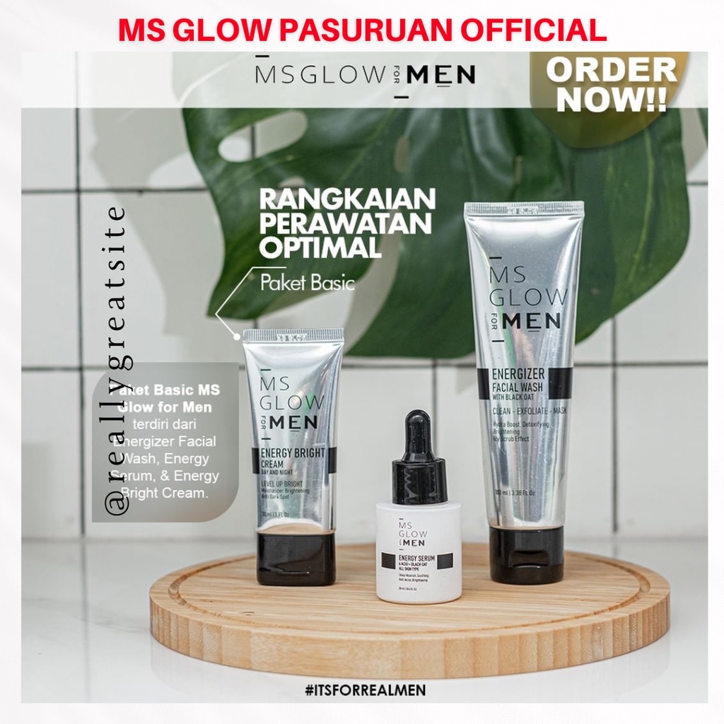 Jual MS GLOW FOR MEN ORIGINAL 1 PAKET BASIC LENGKAP PRIA COWOK FACIAL ...
