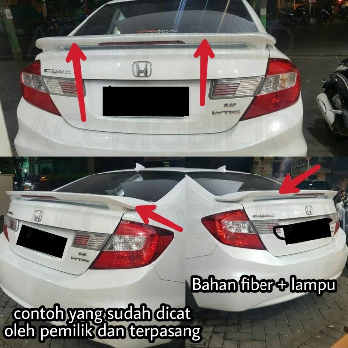 Jual spoiler honda civic FB gen 9 fiber mentah universal sedan plus ...