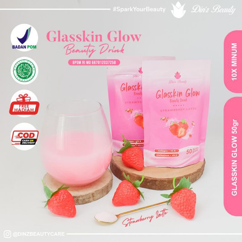 Jual Glaskin Glow Beauty Drink Strawberry | Shopee Indonesia
