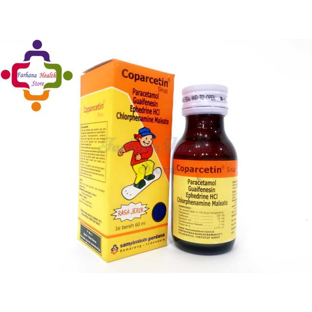 Jual Original Coparcetin Syrup 60 ml Jeruk / Batuk Pilek Disertai Demam ...