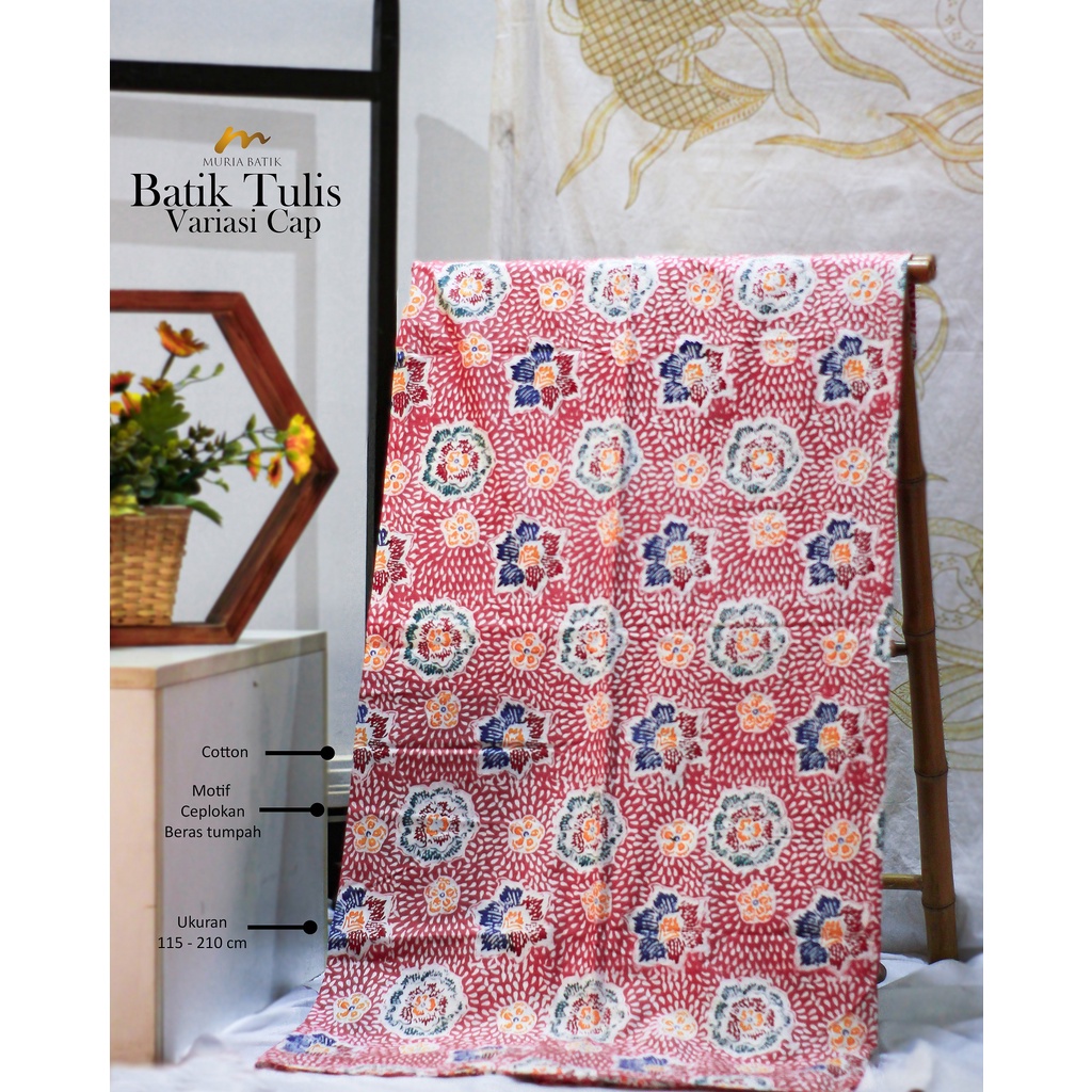 Jual Batik Tulis Variasi Cap Motif Ceplok Beras Tumpah | Shopee Indonesia